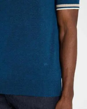 Isaia Apos;s Silk And Linen Tipped Polo Sweater