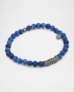 Tateossian Classic Discs Sodalite Beaded Bracelet - Blue