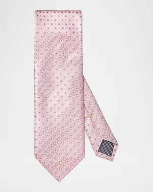 Eton Geometric Circle Silk Neck Tie - Pink