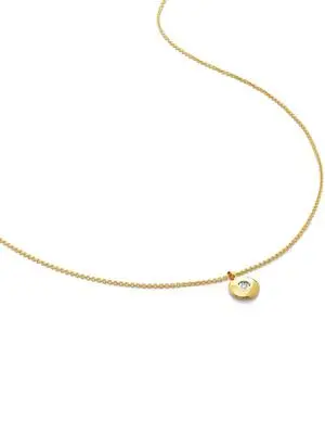 Monica Vinader 18kt Recycled Vermeil Birthstone Diamond Pendant Necklace - Gold