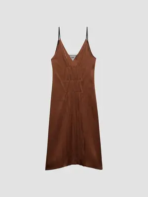 Prada Satin Crepe Dress - Brown