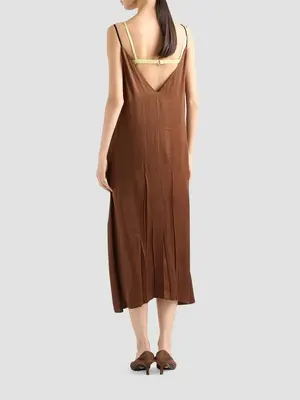 Prada Satin Crepe Dress - Brown