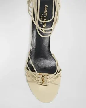 Saint Laurent Babylone Strappy Ankle-tie Sandals
