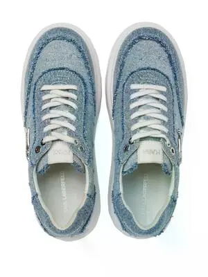Karl Lagerfeld Indigo Denim Platform Sneakers