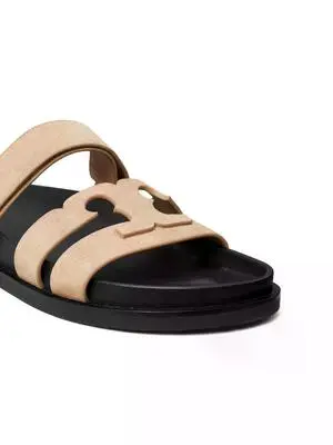 Tory Burch Ines Slides With Touch-strap Fastening - Brown