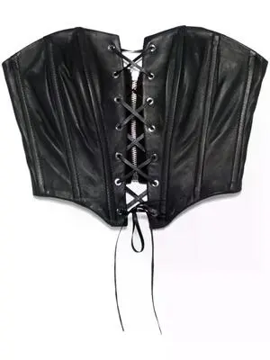 John Richmond Lace-up Leather Corset Top
