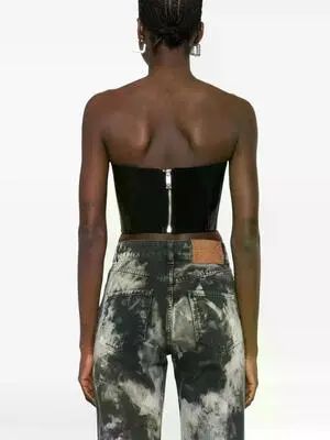 John Richmond Lace-up Leather Corset Top