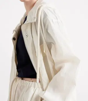 Prada Cotton-blend Hooded Belted Jacket - Neutral