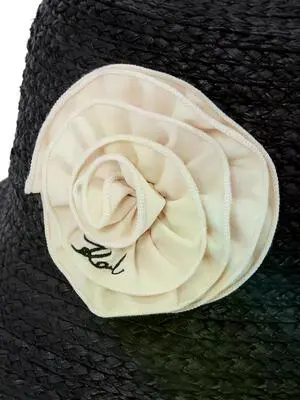 Karl Lagerfeld Floral-appliqué Bucket Hat