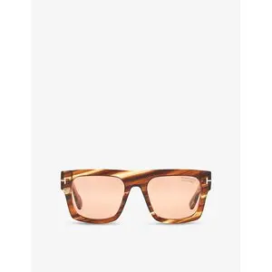 TOM FORD Fausto Square Sunglasses - Brown