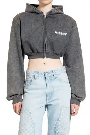 MISBHV Cropped Zipped Hoodie - Black
