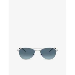 Oliver Spencer Ov1358s Aero Ii Pilot-frame Sunglasses - Silver
