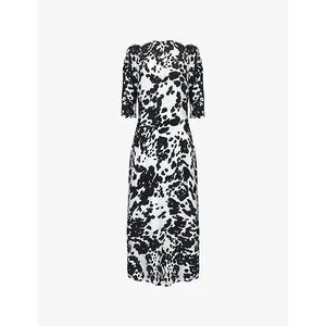 RO&ZO Abstract-pattern Woven Midi Dress