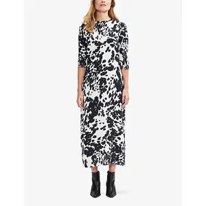 RO&ZO Abstract-pattern Woven Midi Dress
