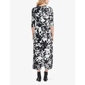 RO&ZO Abstract-pattern Woven Midi Dress