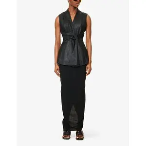 Rick Owens Pillar Wrap Wool Maxi Skirt