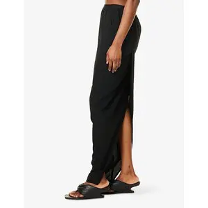 Rick Owens Pillar Wrap Wool Maxi Skirt