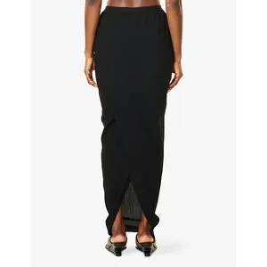 Rick Owens Pillar Wrap Wool Maxi Skirt