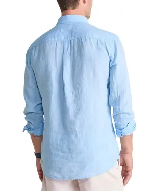 Vineyard Vines Surfside Regular Fit Button Down Linen Shirt - Jake Blue