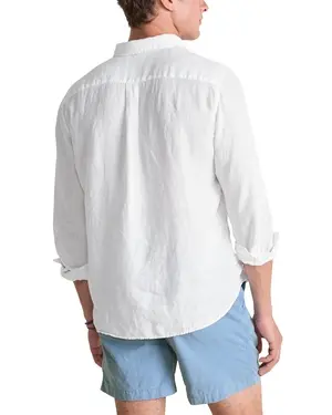Vineyard Vines Surfside Regular Fit Button Down Linen Shirt - White