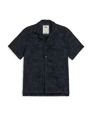 Oas Night Lagoon Terry Camp Shirt - Blue