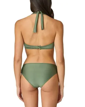 Shoshanna Solid Draped Halter Bikini