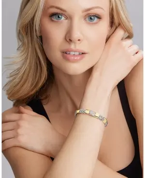 Lagos Sterling Silver And 18k Gold Diamond Bracelet