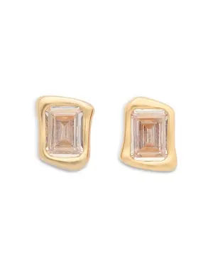 Kate Spade New York Molten Glass Stud Earrings - Clear/gold