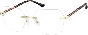 Zenni Zenni Geometric Rimless Glasses Gold