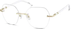 Zenni Geometric Rimless Glasses - Gold