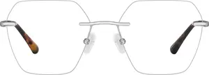 Zenni Geometric Rimless Glasses - Silver