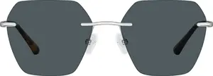 Zenni Geometric Rimless Glasses - Silver