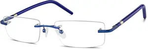 Zenni Rectangle Rimless Eyeglasses - Blue