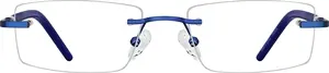 Zenni Rectangle Rimless Eyeglasses - Blue