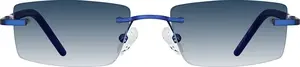 Zenni Rectangle Rimless Eyeglasses - Blue