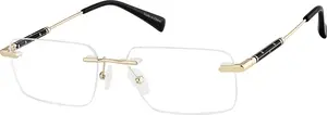 Zenni Rectangle Rimless Eyeglasses - Gold