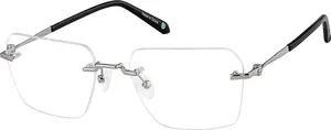 Zenni Zenni Rectangle Rimless Eyeglasses Gray