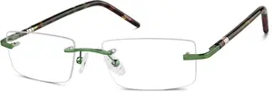 Zenni Zenni Rectangle Rimless Eyeglasses Green