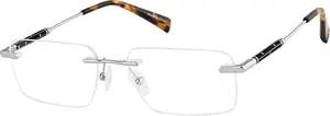 Zenni Zenni Rectangle Rimless Eyeglasses Silver