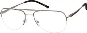 Zenni Aviator Half-Rim Titanium Frame Brown