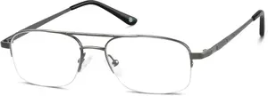 Zenni Aviator Titanium Half-rim Eyeglasses - Gray