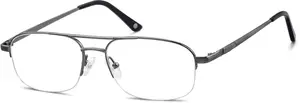 Zenni Aviator Half-Rim Titanium Frame Gray