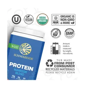 SUNWARRIOR Natural Warrior Blend Protein + Greens Powder