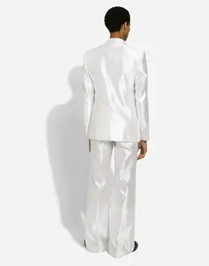 Dolce & Gabbana Single-breasted Silk Shantung Sicilia-fit Jacket - White