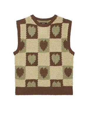 RICE NINE TEN Crochet Knit Heart Vest