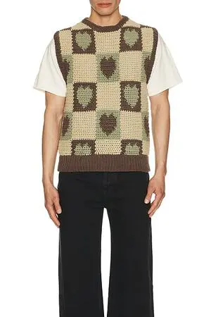 RICE NINE TEN Crochet Knit Heart Vest