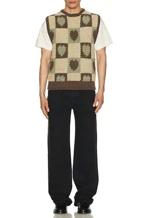 RICE NINE TEN Crochet Knit Heart Vest