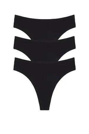 NEGATIVE UNDERWEAR Cloud Cotton Thong 3-pack - Black