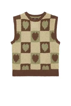 RICE NINE TEN Crochet Knit Heart Vest