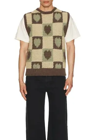 RICE NINE TEN Crochet Knit Heart Vest